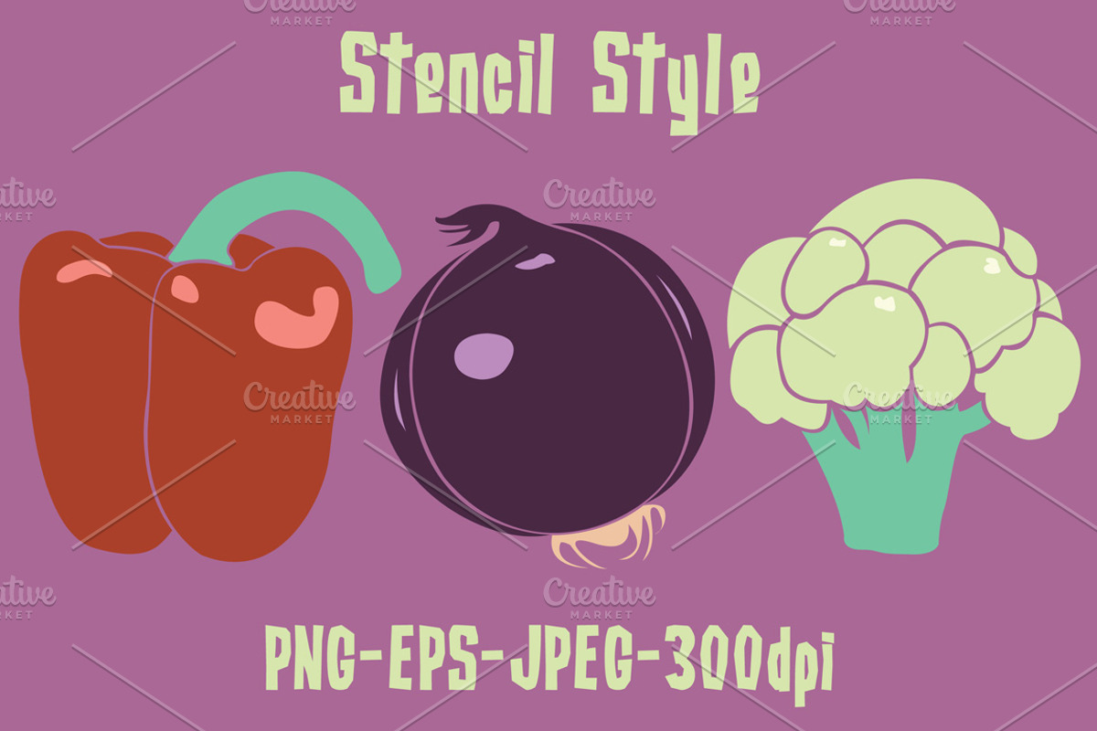 Healthy Vegetables, Vector Clip Art, a Food Illustration by Digital Sugar