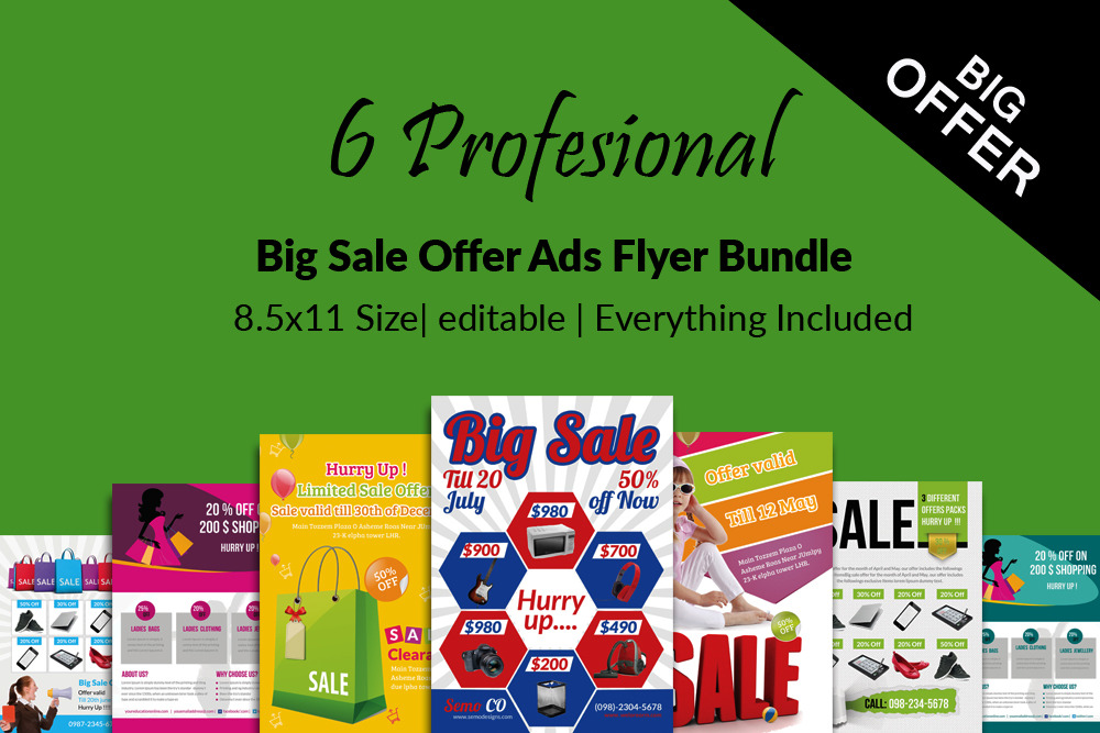 Big Sale Offer Flyer Bundle, a Flyer Template by Psd Templates