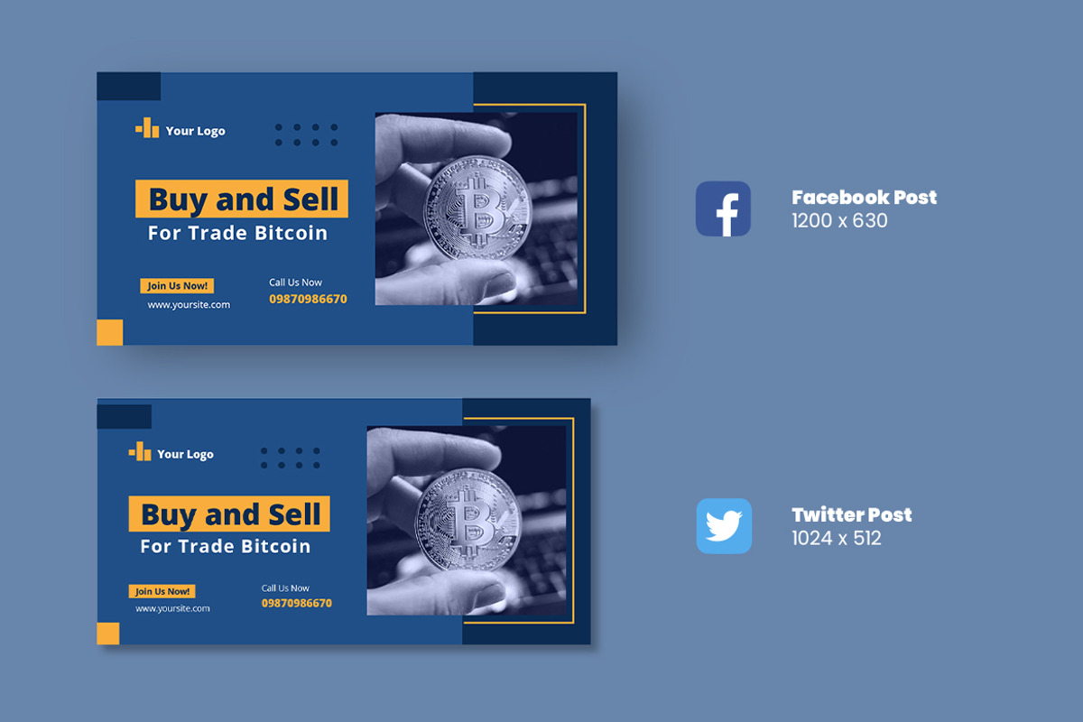 Trade Bitcoin Social Media Banner, a Social Media Template by Rahardi ...