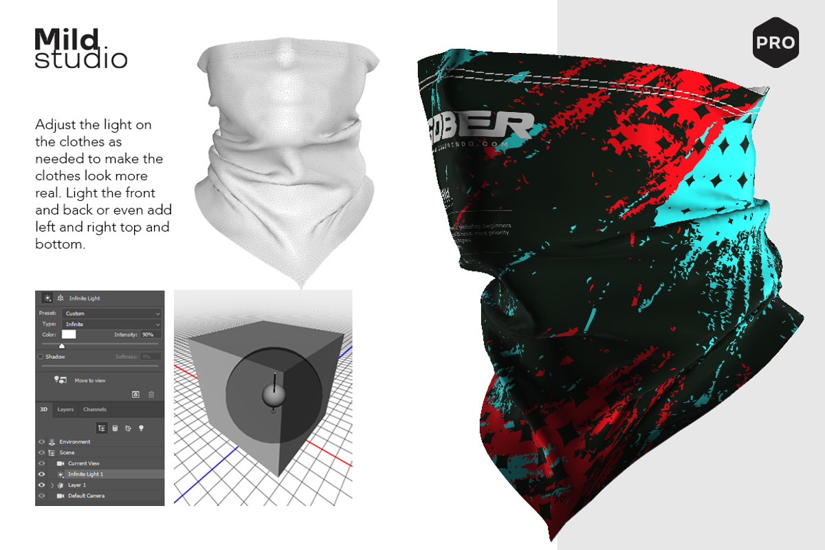 3D Buff Mockup, an Apparel Mockup by Mildstudio
