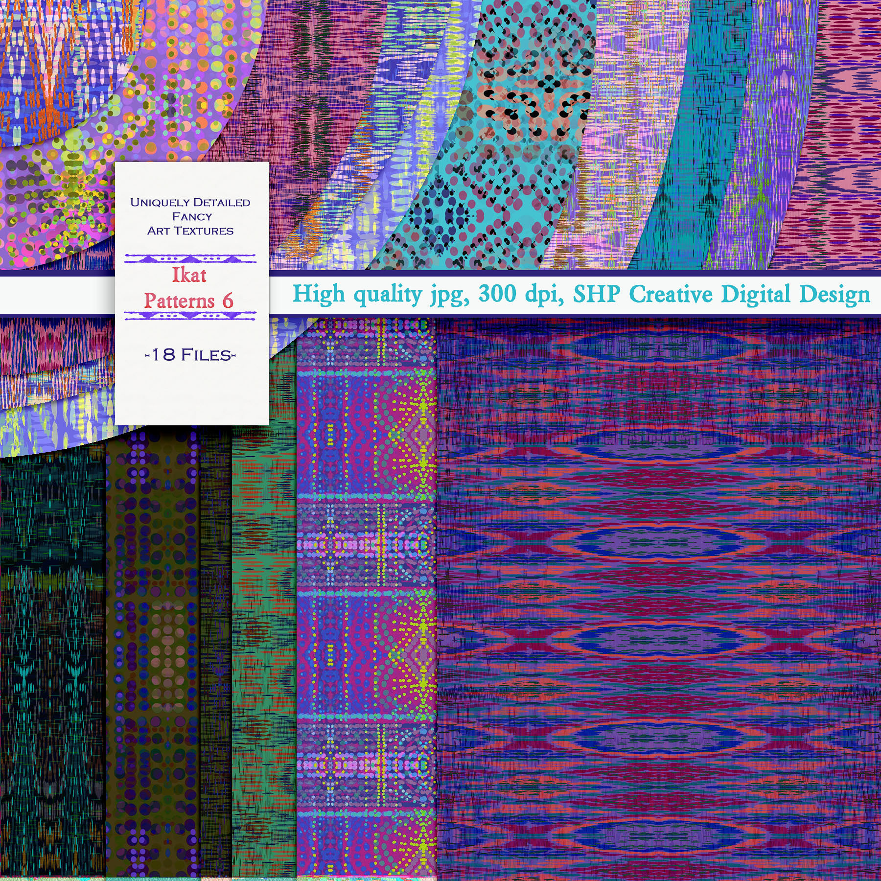Ikat Ethnic Tribal Patterns: Set 6, a Pattern Graphic by SHP Digital Design