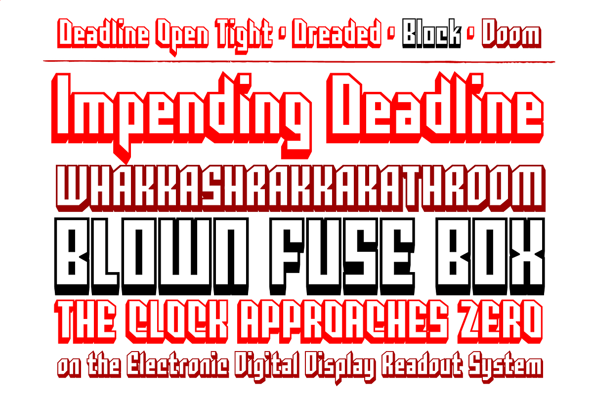 Deadline Tight - tall blocky 3D font, a Font by Comicraft Fonts