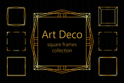 Art Deco square frames bundle | Creative Market