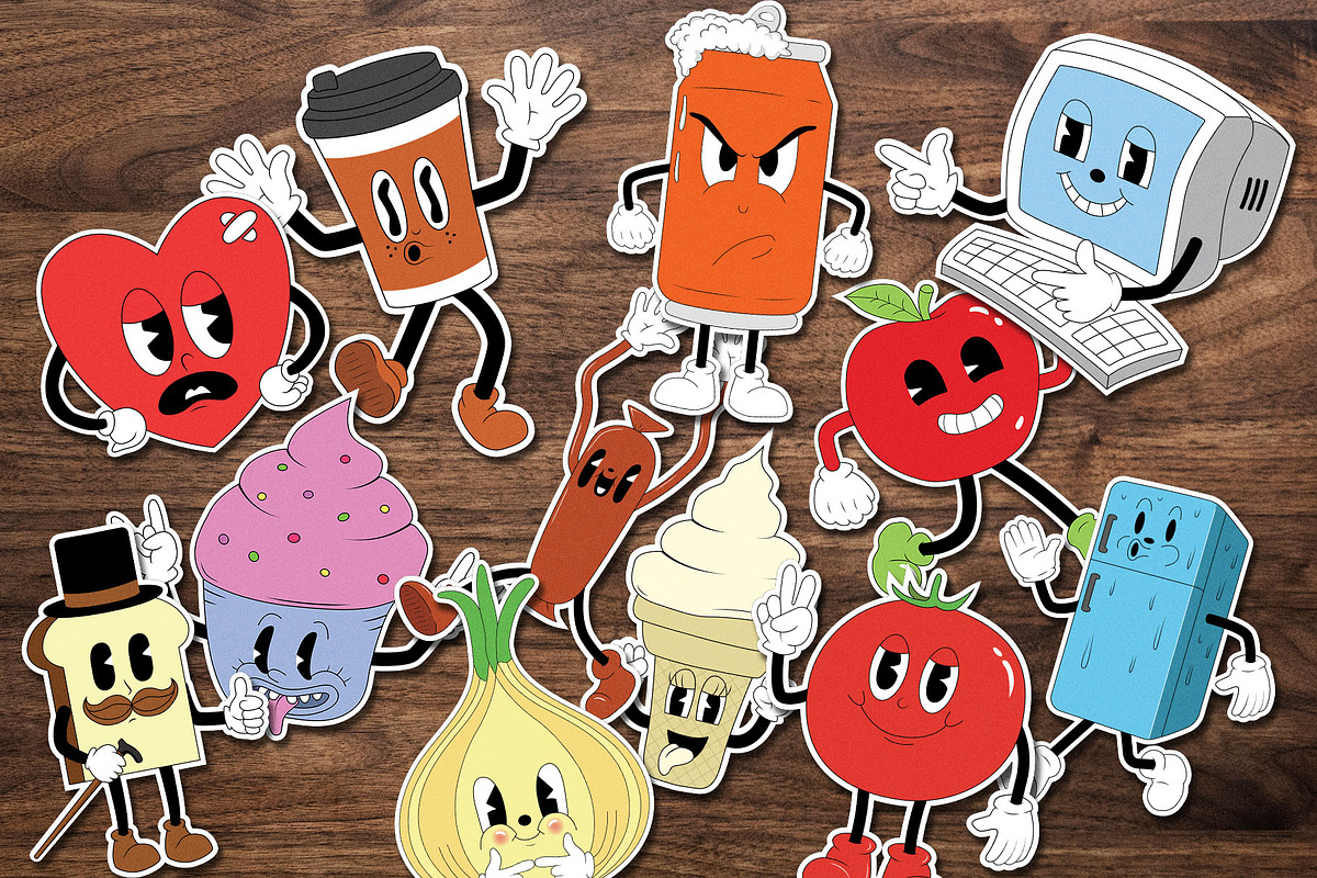 Retro Cartoon Character Collection