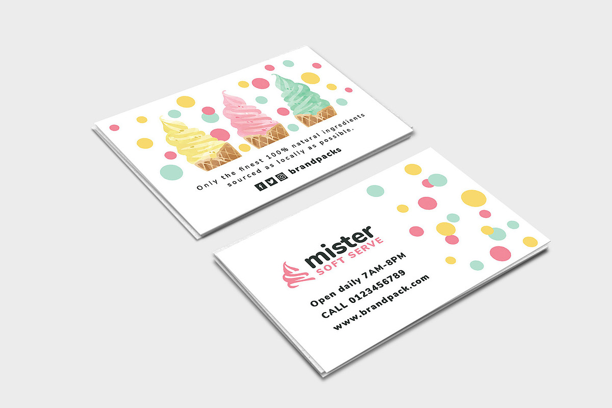 Ice Cream Shop Business Card, a Business Card Template by BrandPacks