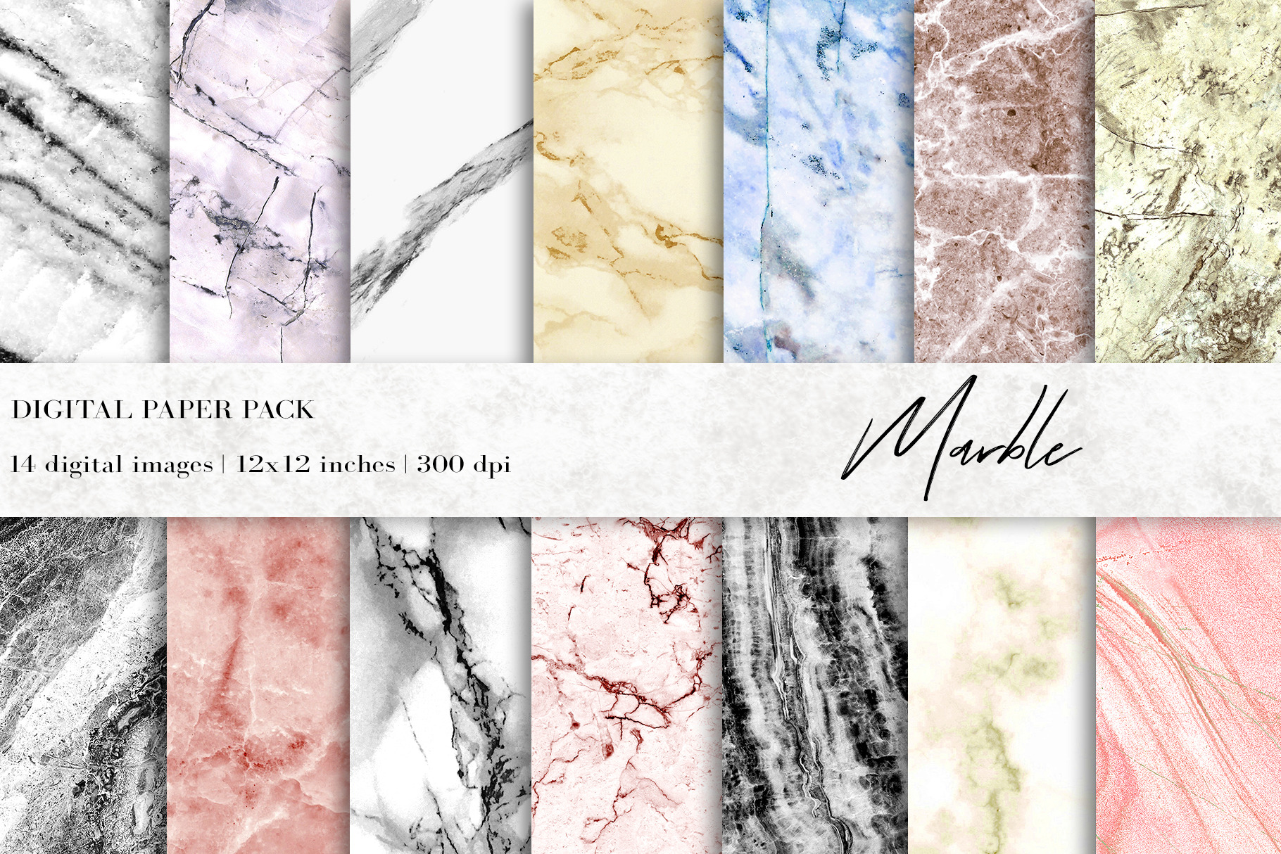 Marble Background Digital Papers, a Texture Graphic by BonaDesigns