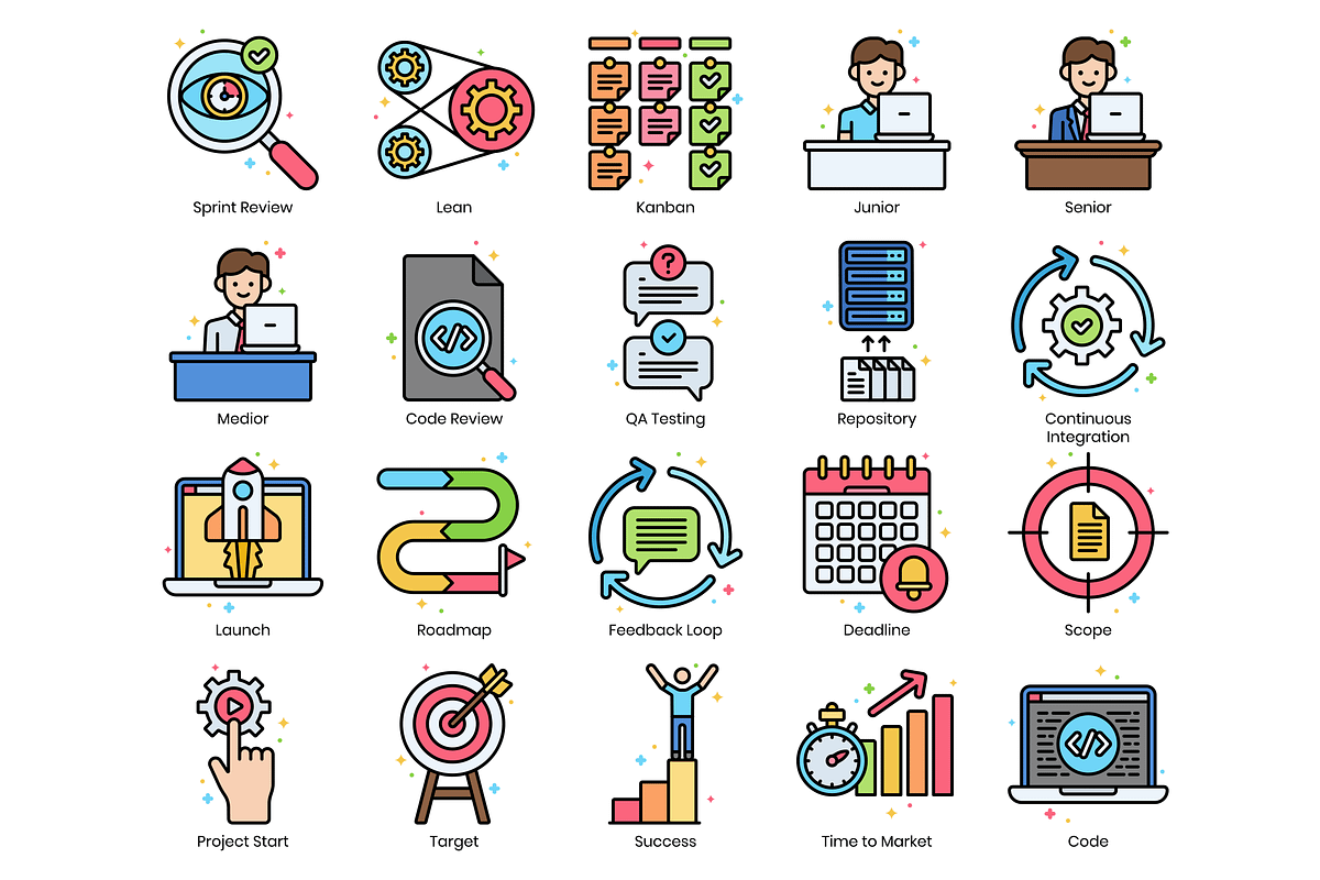 90 Agile Icons | Vivid, an Icon by Flat Icons