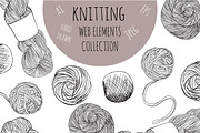 Hand drawn knitting elements | Illustrations ~ Creative Market
