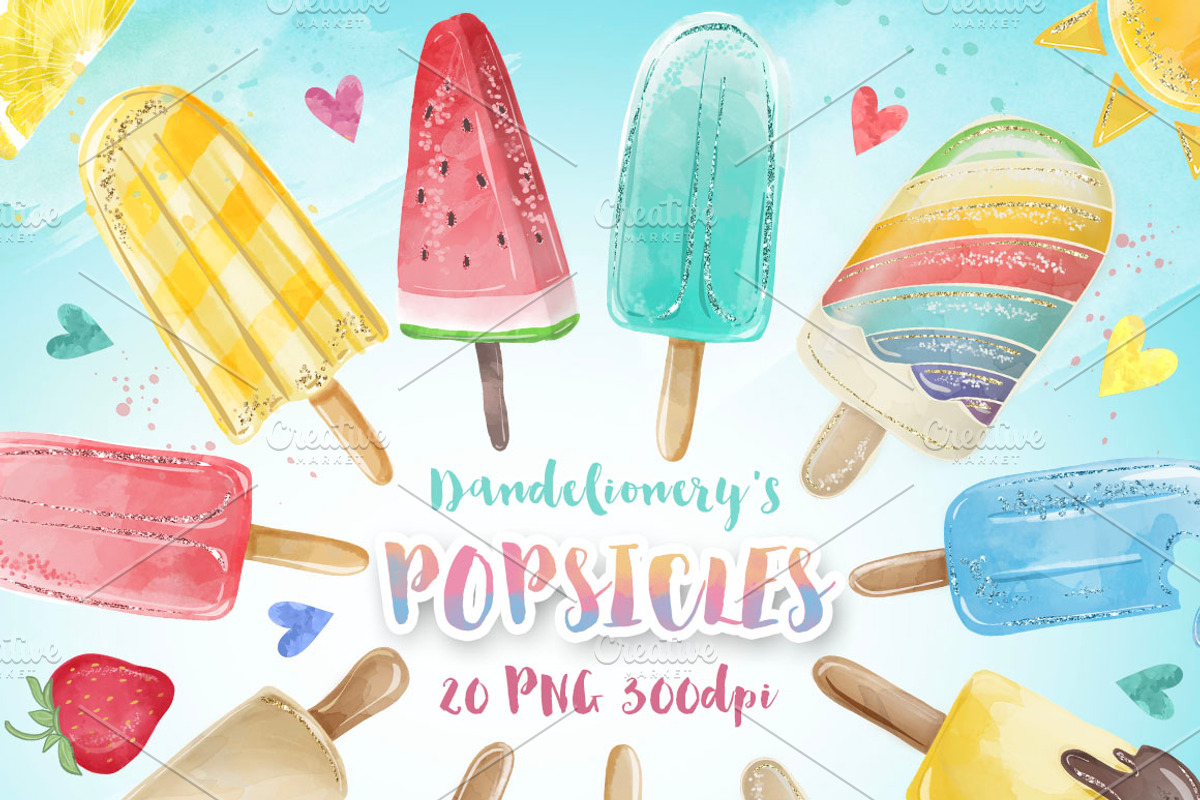 Popsicles design, an Illustration by designloverstudio | Creative Market