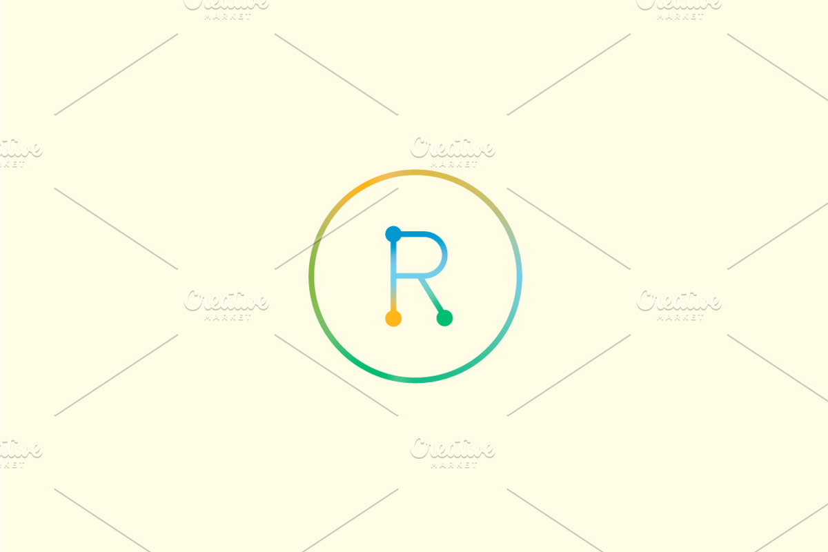 Abstract colorful line letter R logo, a Branding & Logo Template by ...