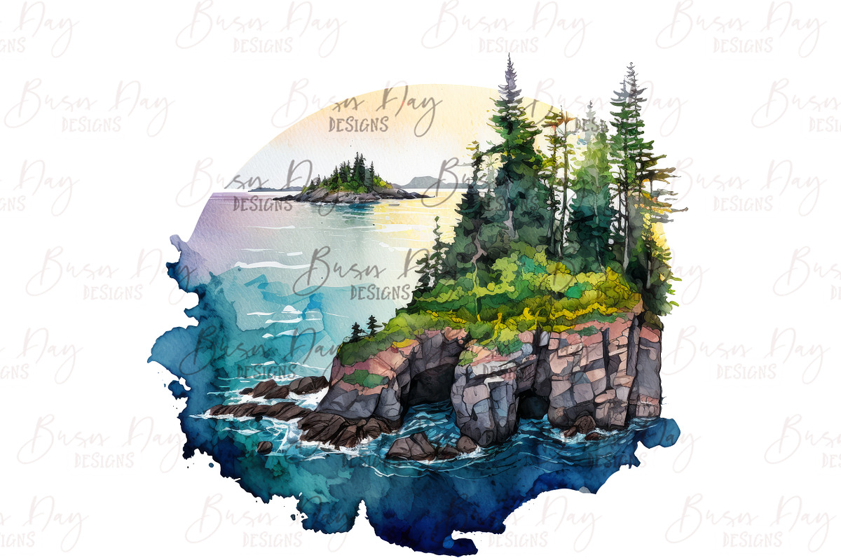 Watercolor National Parks Clipart, an Object Illustration by BusyDaydesign