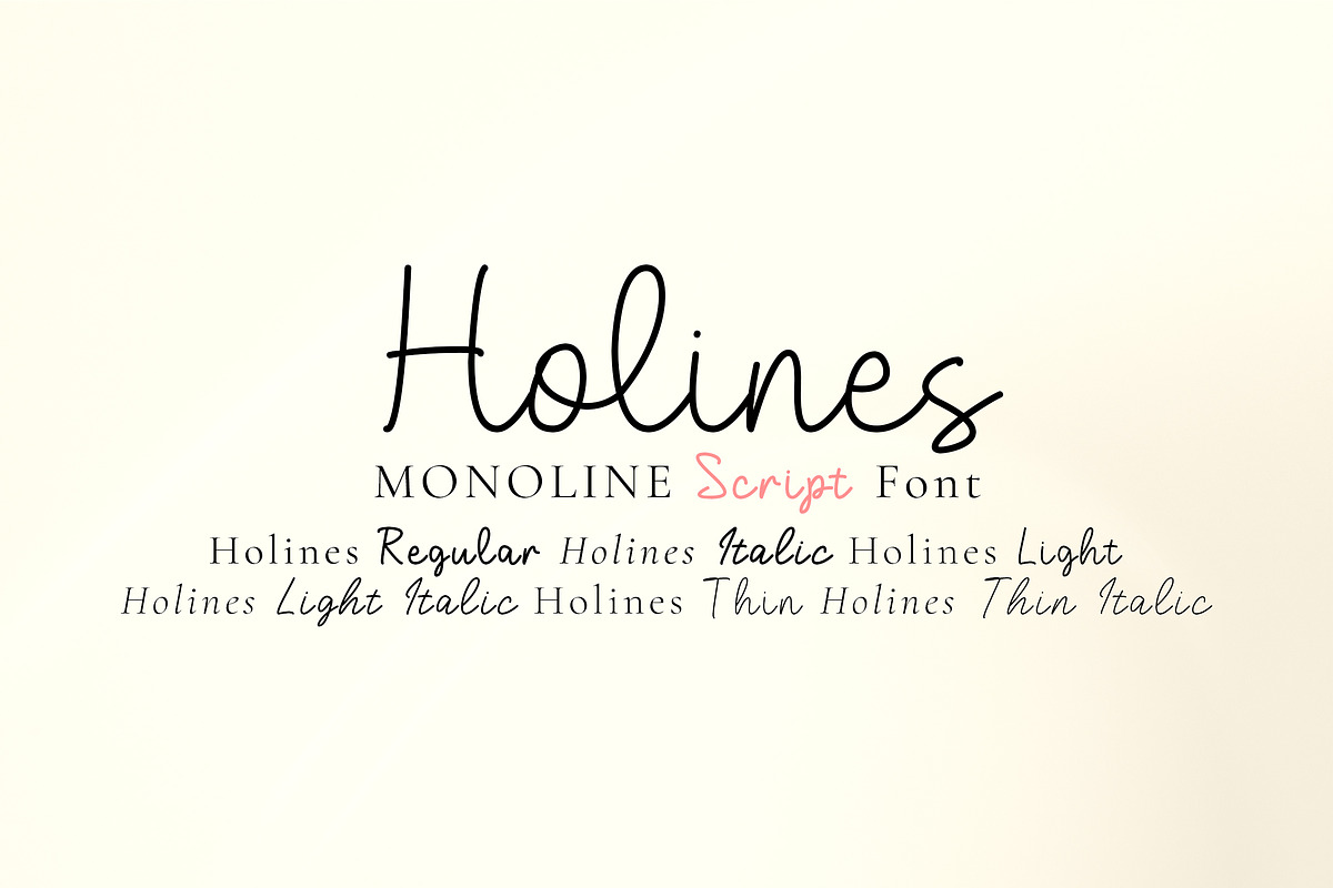 Holines a monoline script font