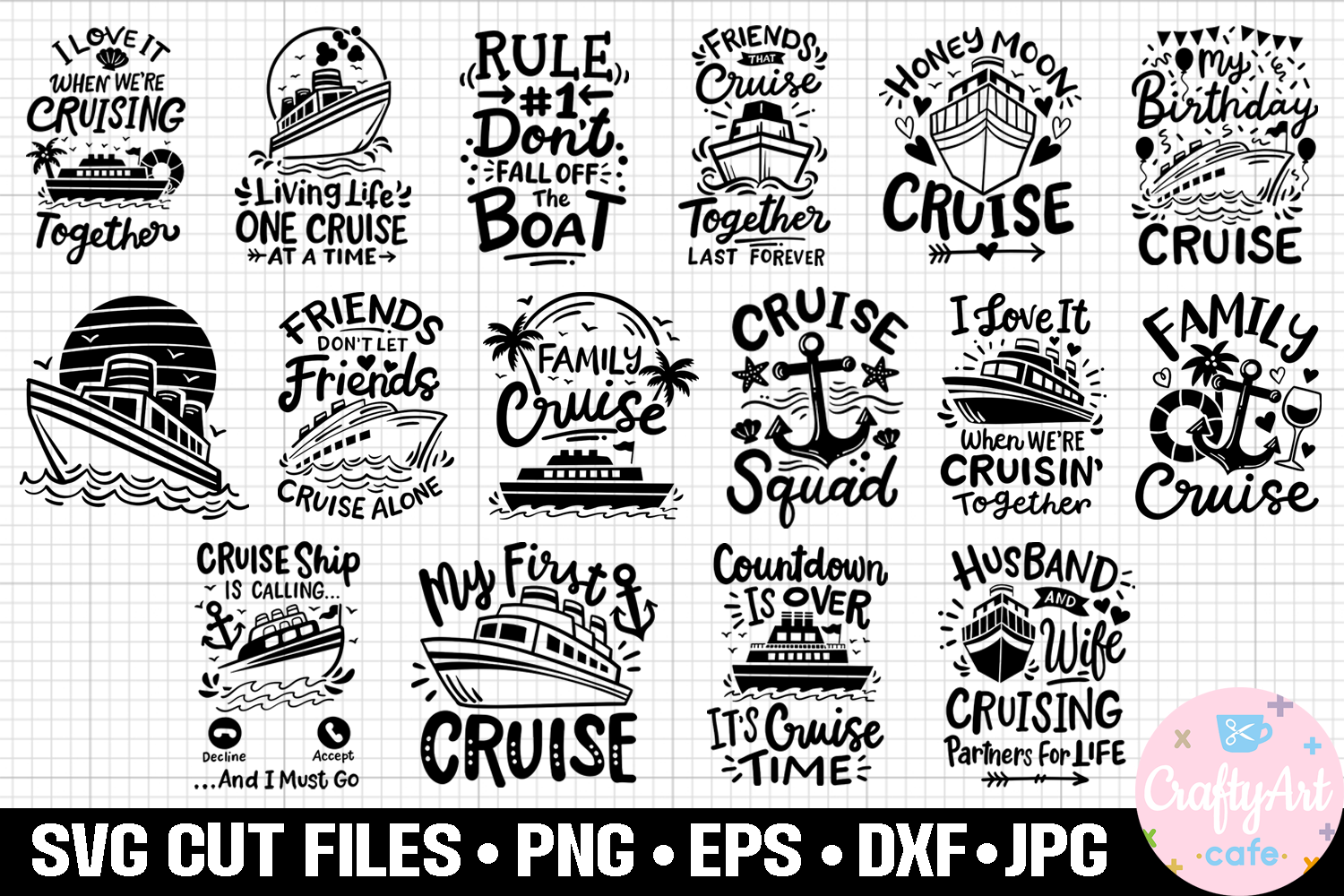 Cruise SVG Bundle Cricut PNG, an Object Graphic by CraftyArtCafe