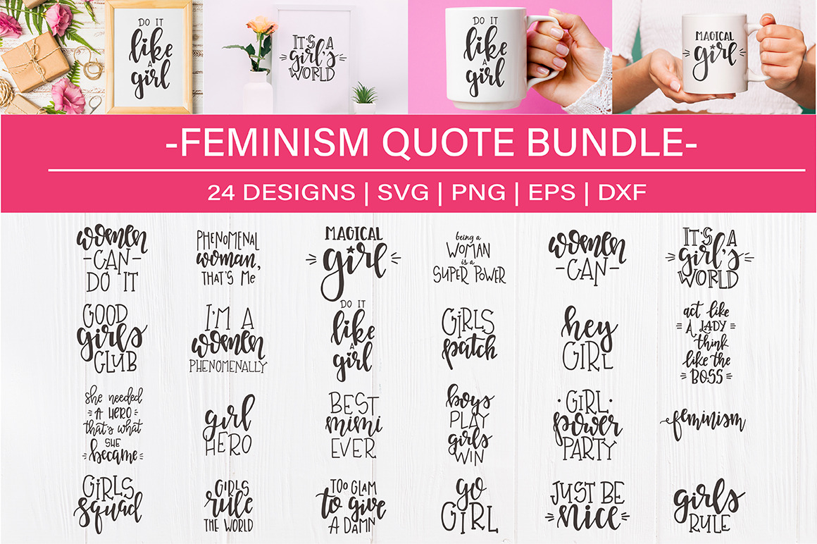 Feminism SVG Bundle design set, a Decorative Illustration by Tatti ...
