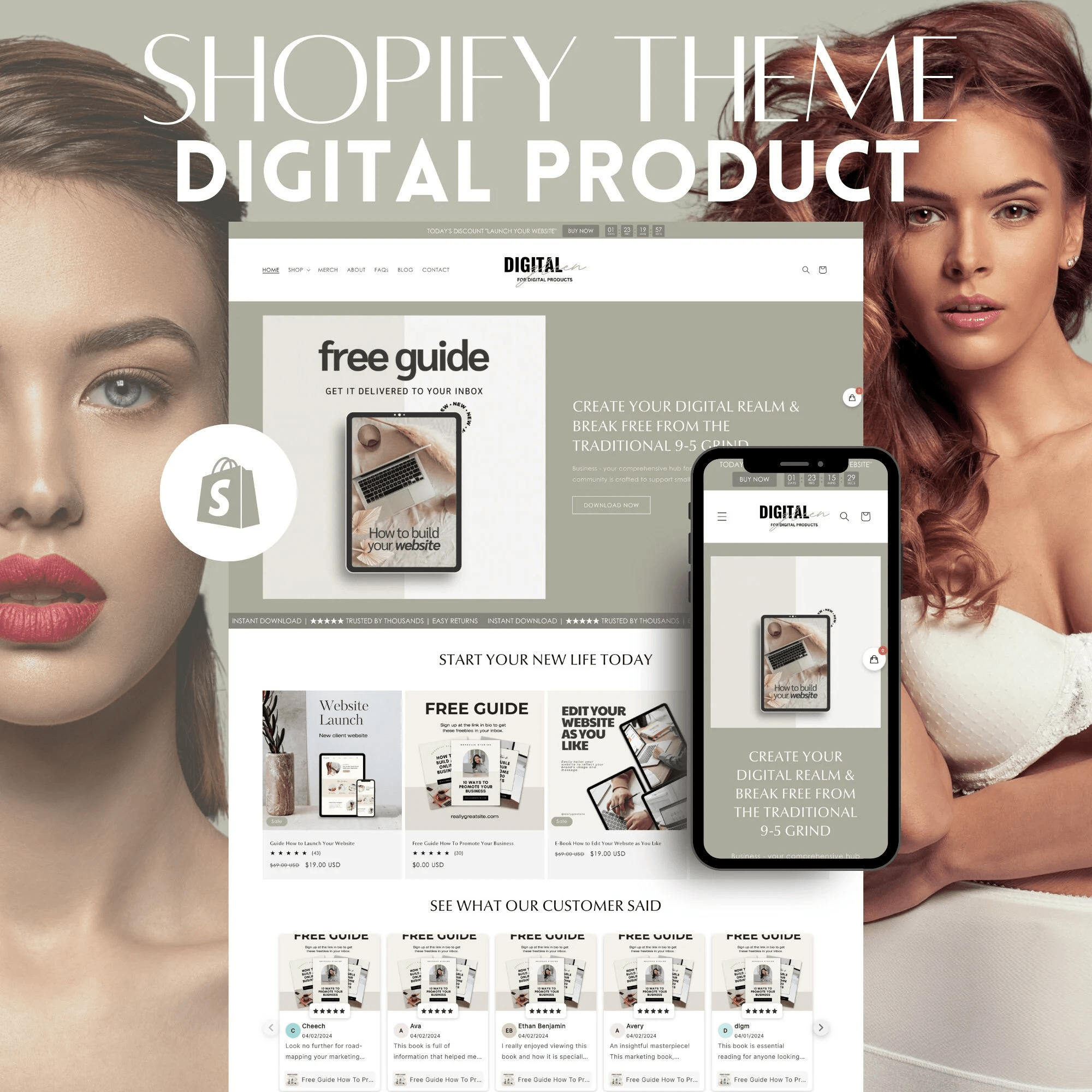 Green Shopify Theme Digital Products, a Shopify Template by ...