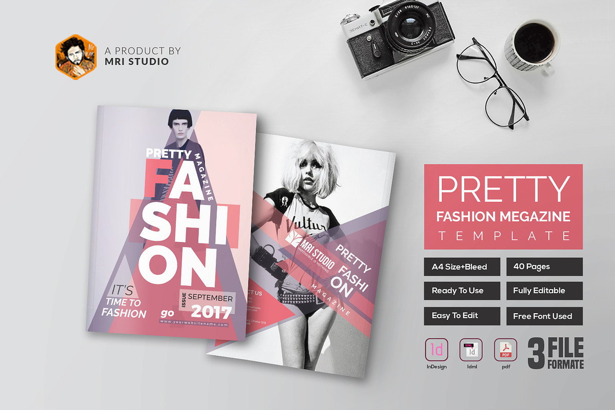 PRETTY Fashion Magazine Template, a Magazine Template by MRI STUDIO