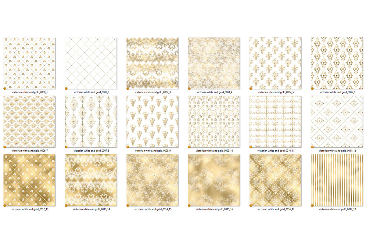 Victorian White and Gold Patterns, a Pattern Graphic by Digital Curio