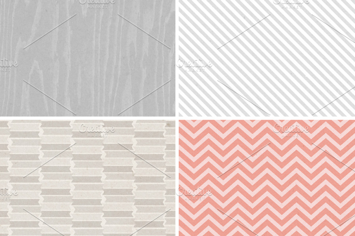 Modern Coral & Gray Digital Papers, a Pattern Graphic by Summit Avenue