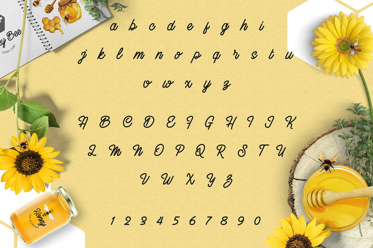 Honey Bee, a Script Font by Font Bundles