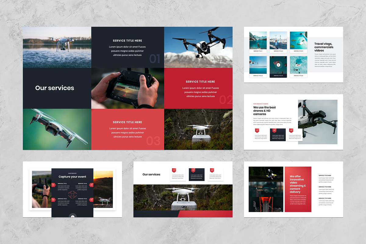 Drone Photo Powerpoint Presentation, a Presentation Template by Flat Icons