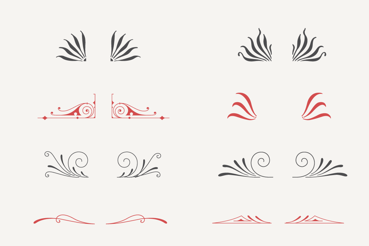 Vintage Vector Side Ornaments, an Illustration by Webalys