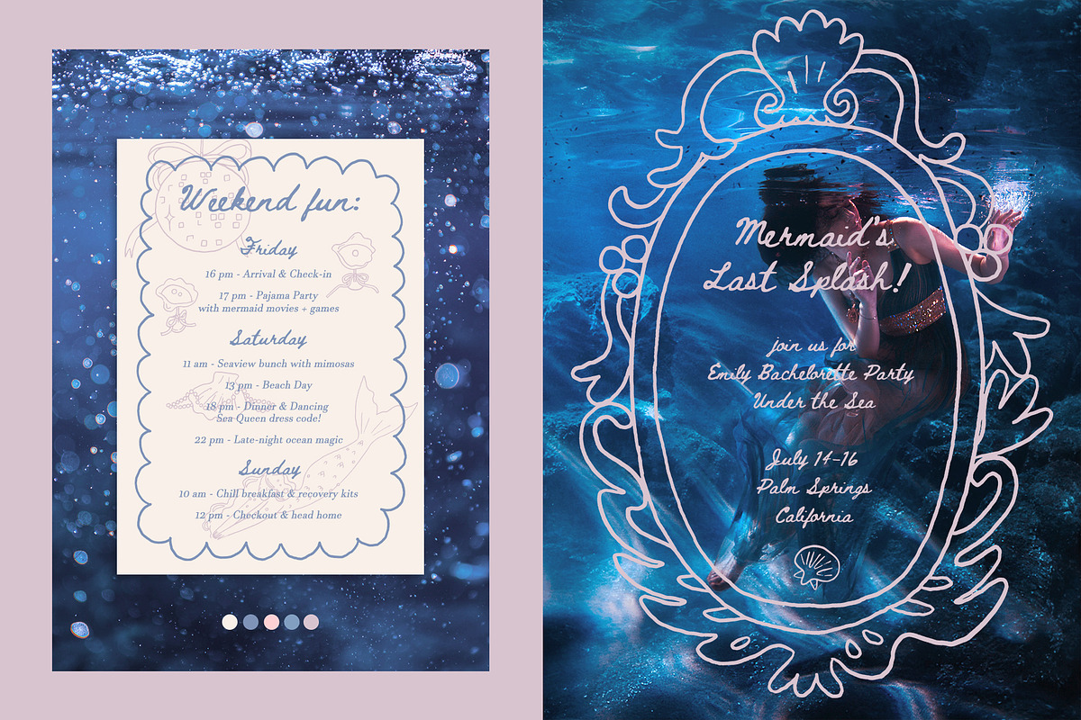 Mermaidcore aesthetic clipart set