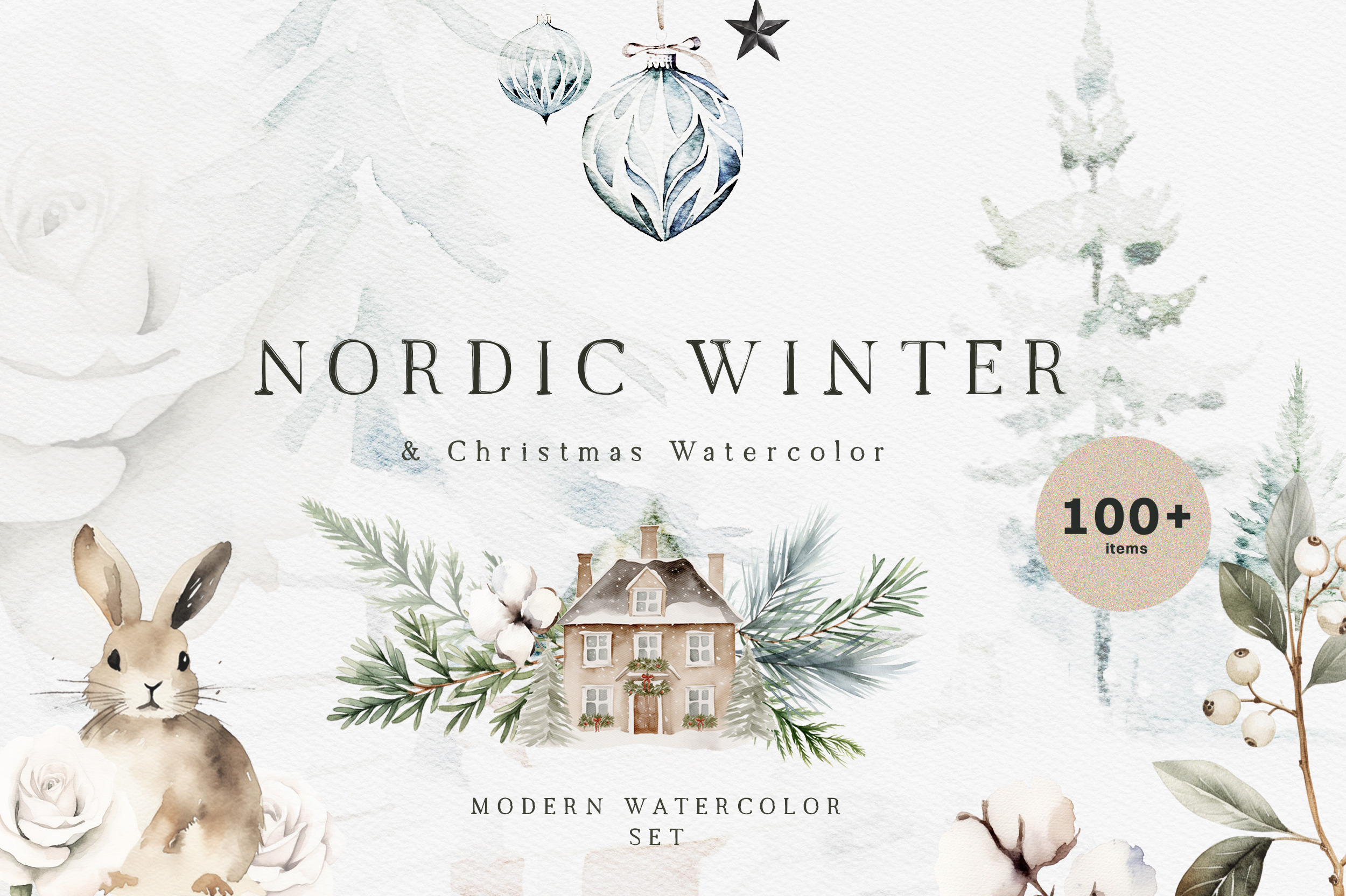 Modern Nordic Christmas Watercolor