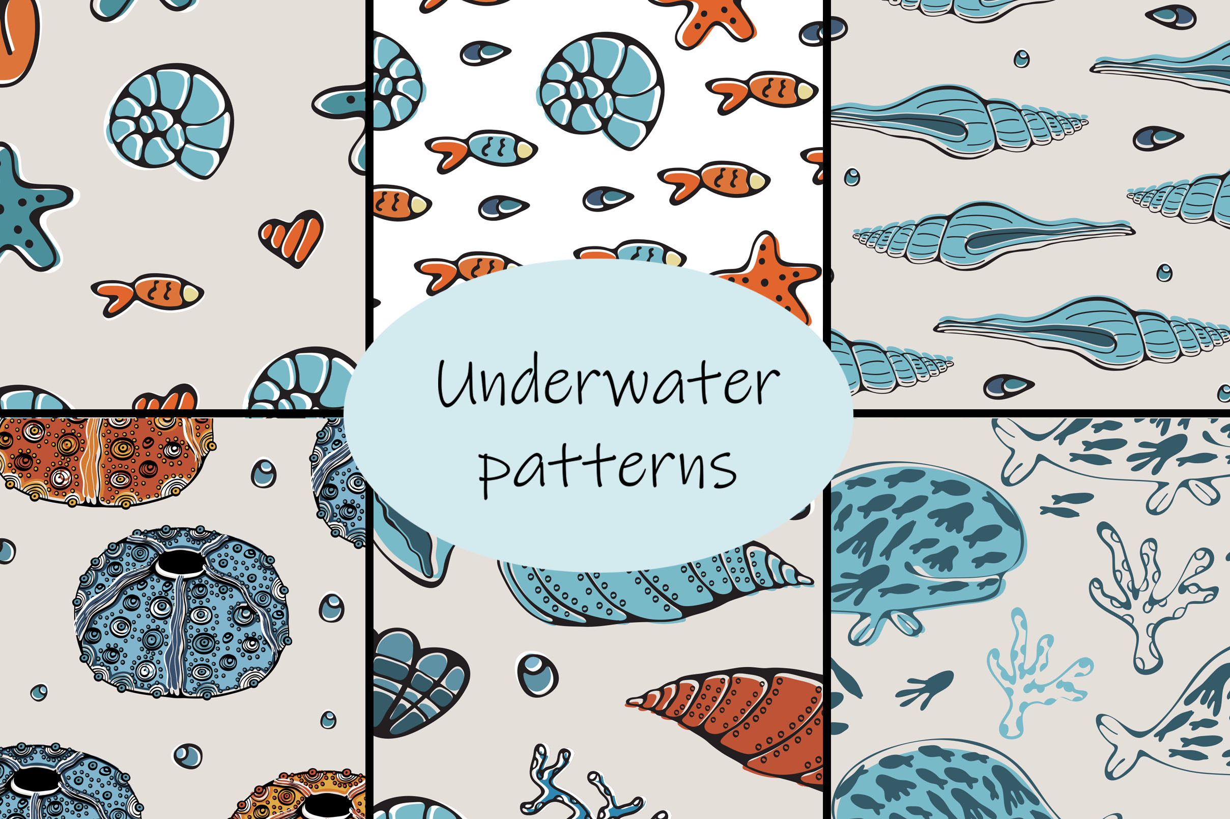 Underwater patterns, a Pattern Graphic by Olillia