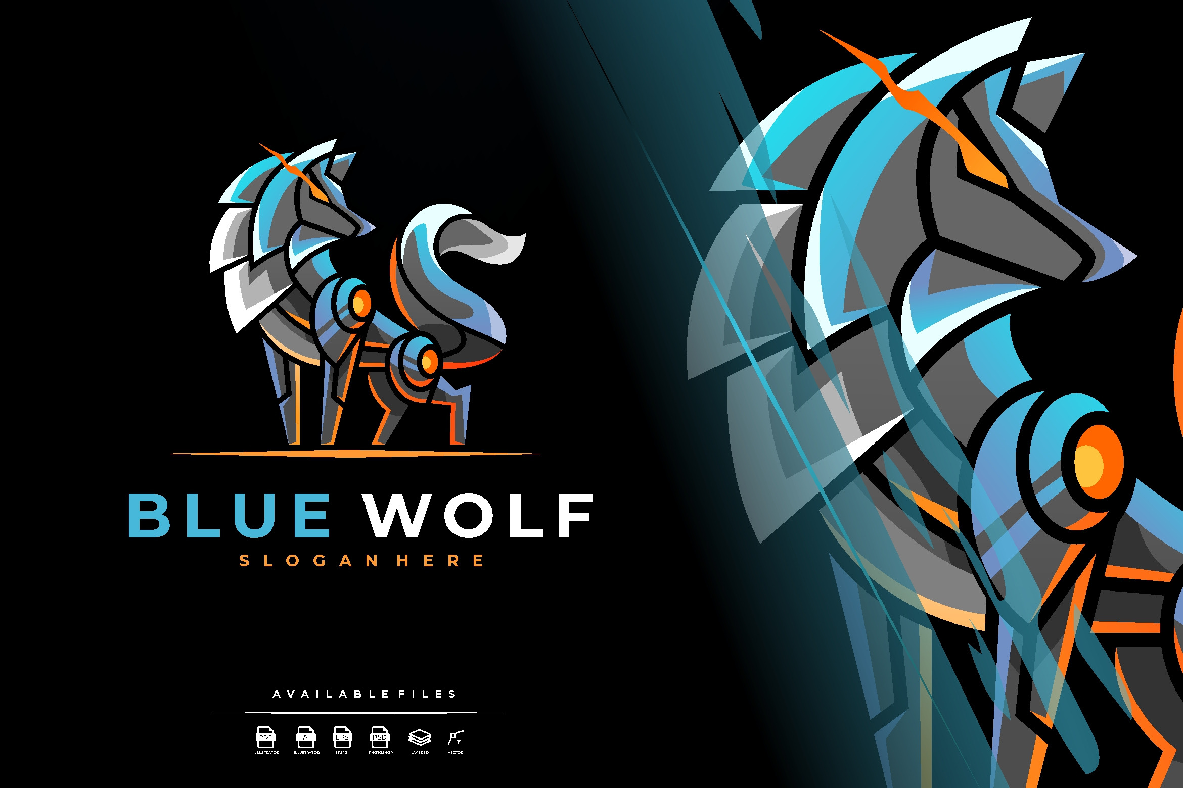 Unique Robotic Wolf Mascot Logo, a Branding & Logo Template by Rupture
