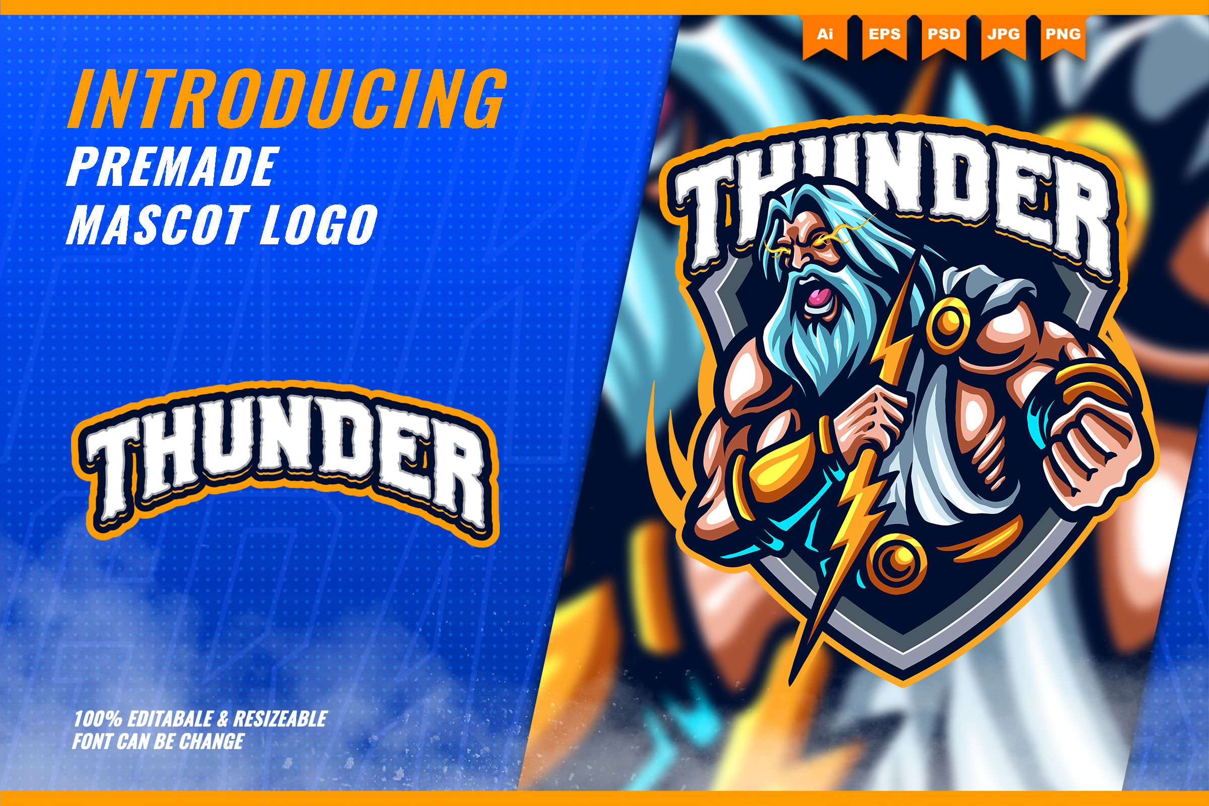Zeus Thunder God Mascot Esport Logo, a Branding & Logo Template by FNR ...