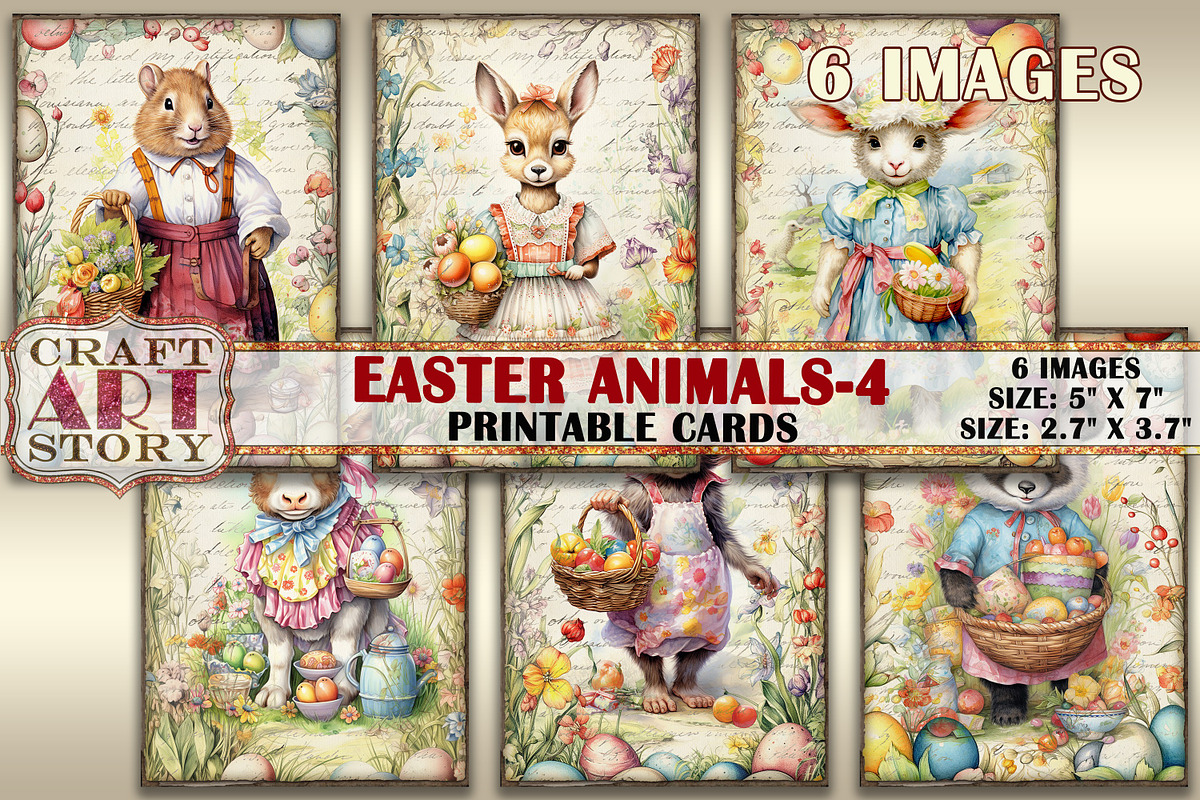 Easter animals Bundle picture, an Animal Illustration by CraftArtStory