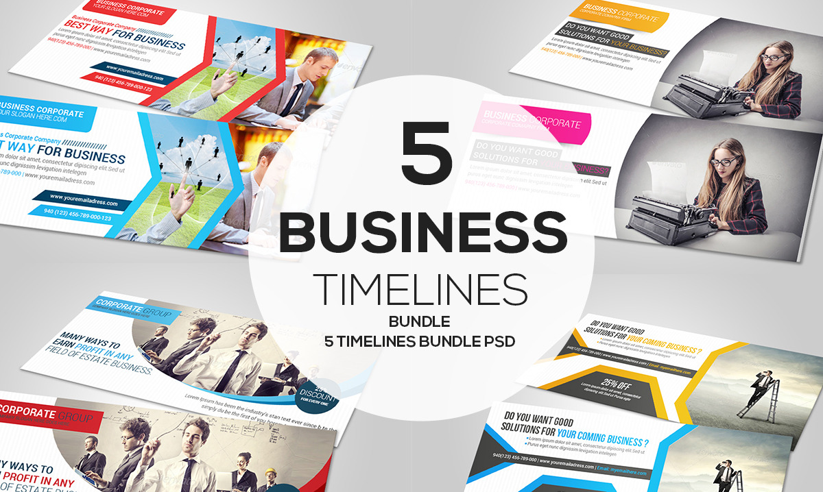 5 Facebook Timeline Bundle, a Social Media Template by graphicforest