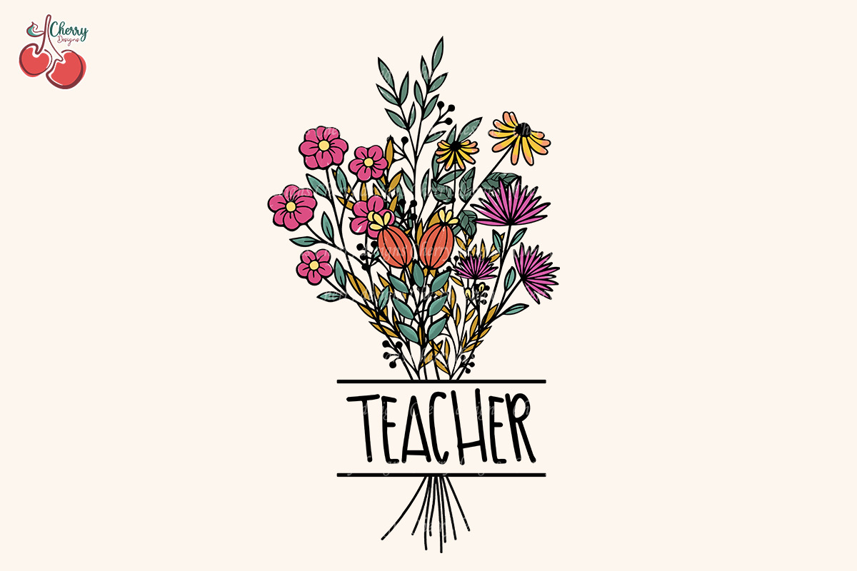 Floral Teacher Back To School PNG