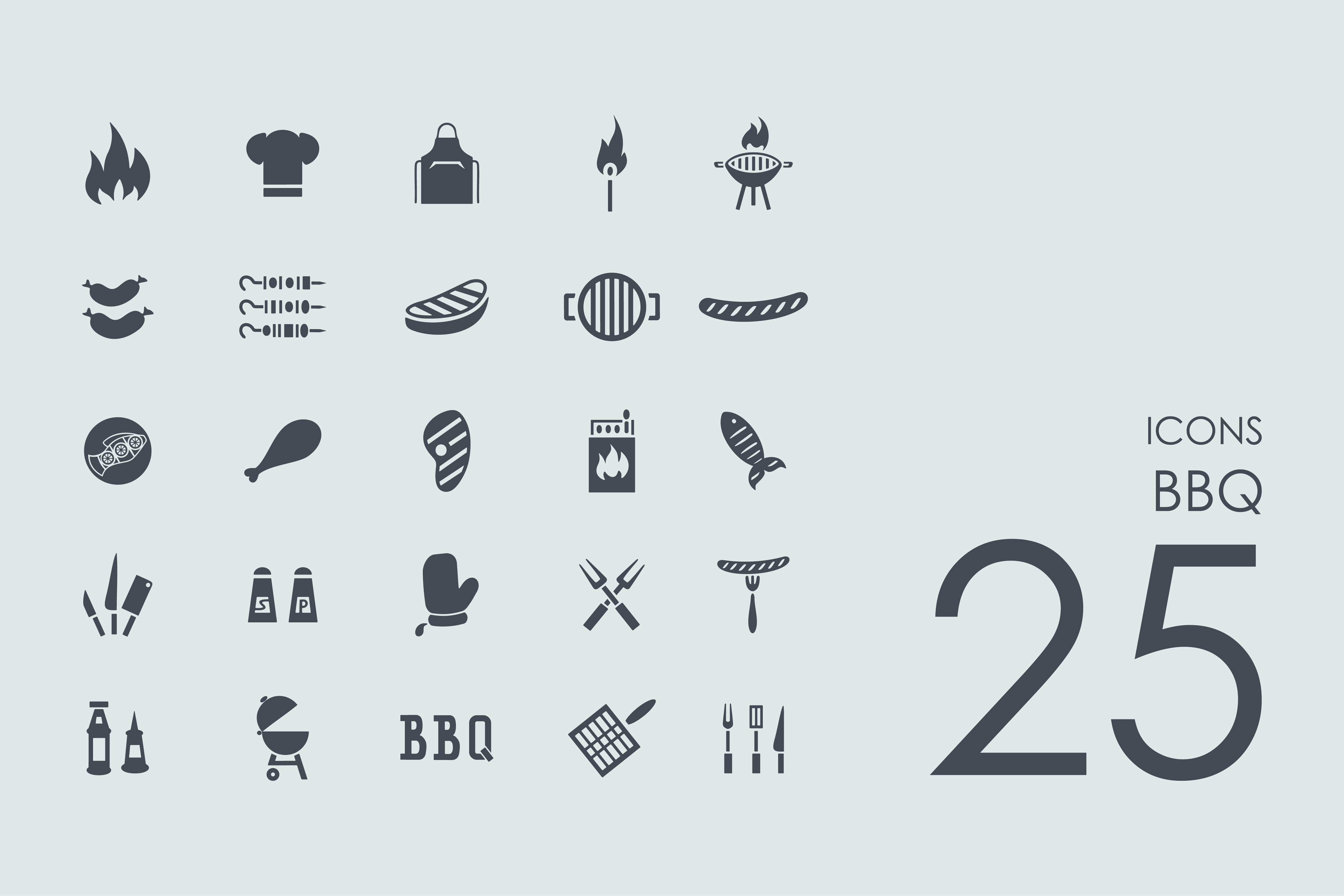 25 BBQ icons, an Icon by Palau