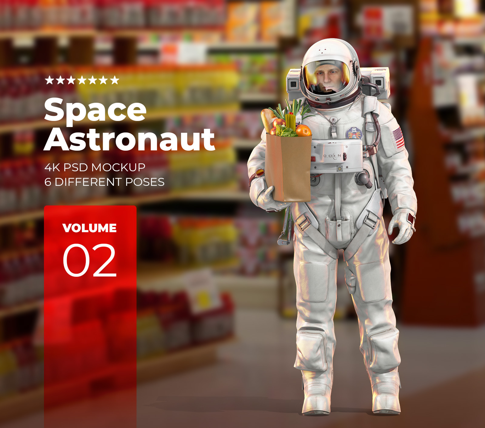 3D Mockup Space Astronaut #02, a Product Mockup by ARKS ACADEMY