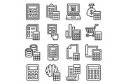 Calculator and Calculation Icons Set, an Education Illustration by ...