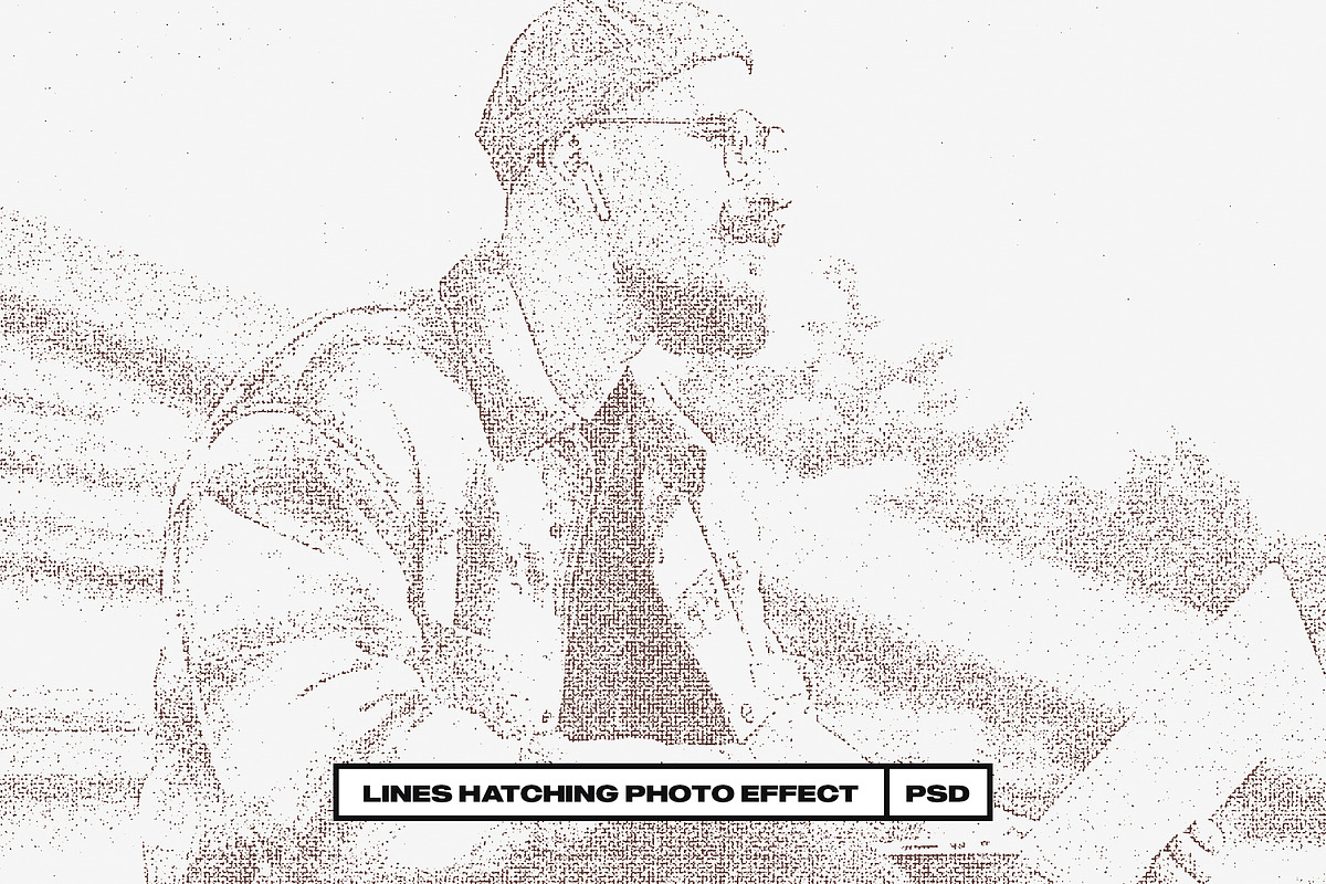 Lines Hatching Photo Effect, a Layer Style Add-On by dokudokunomi