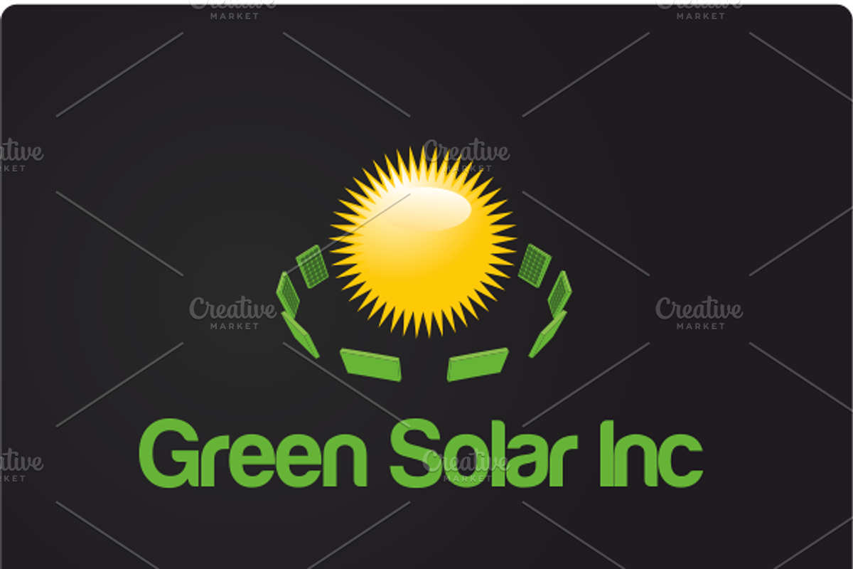 Green Solar Logo Design, a Branding & Logo Template by free2fonts