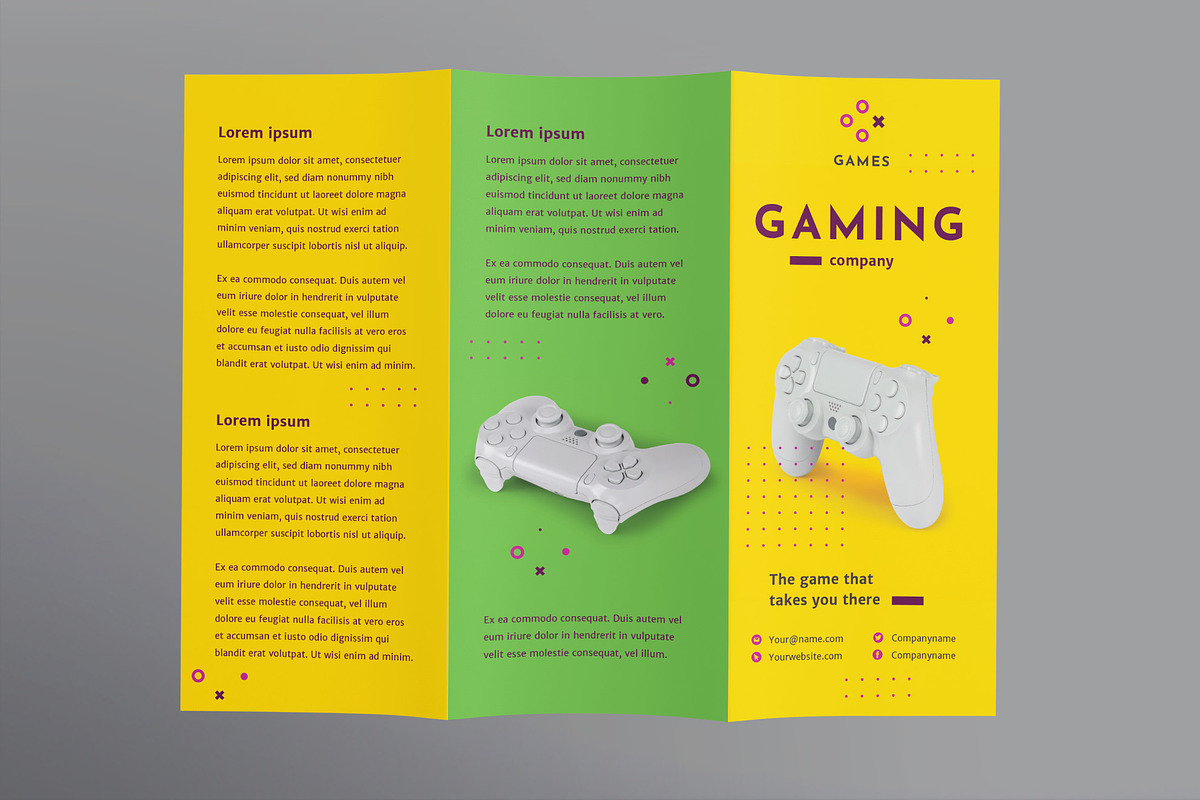 Gaming Company Brochure Trifold, a Brochure Template by TemplatesNow!