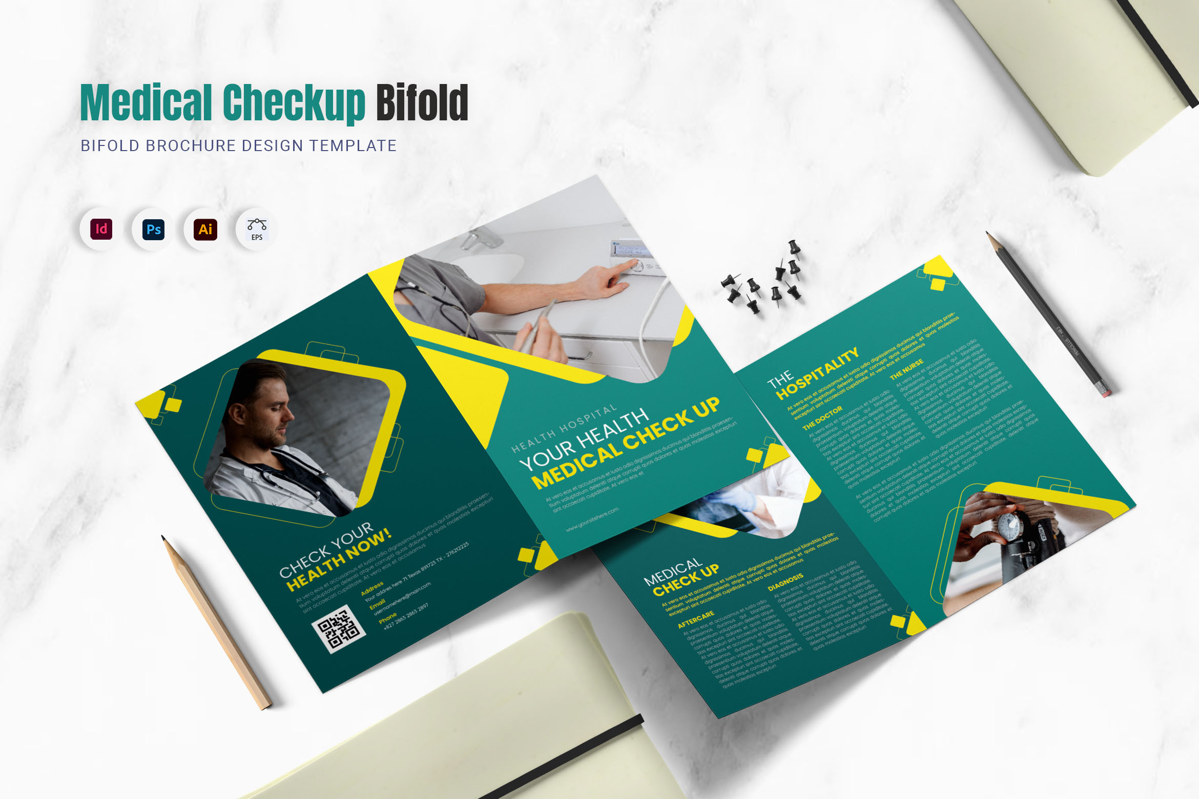 Medical Checkup Bifold Brochure, a Brochure Template by Fannan Studio