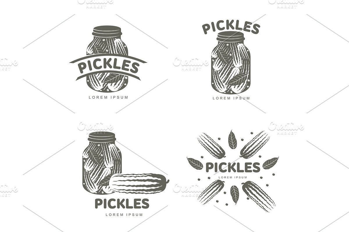 Pickles logo templates, a Food Illustration by Handy Trendy