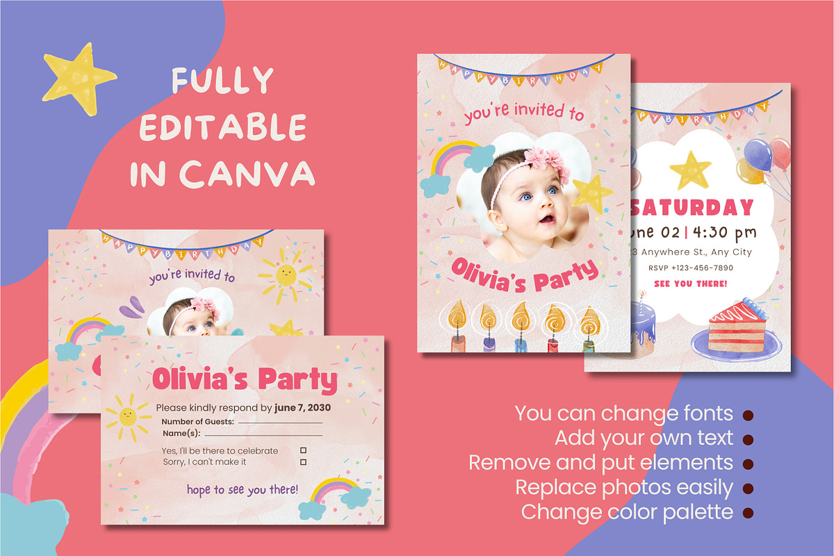Birthday Party Canva Invitation