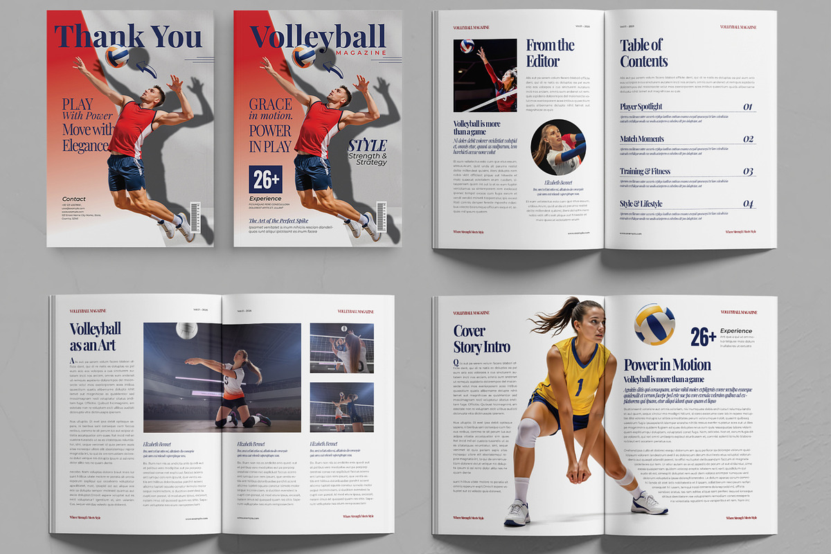 Volleyball Magazine Template