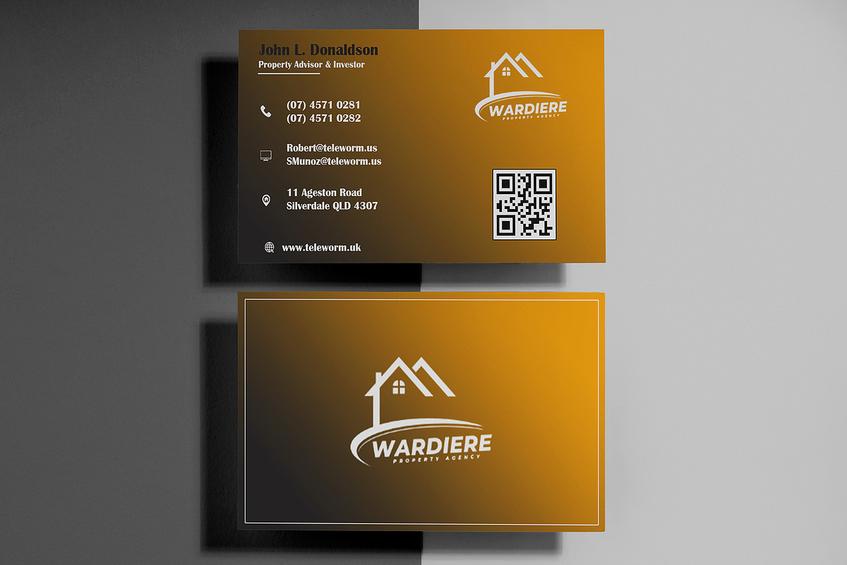 Printable Double-Sided Card PSD Template