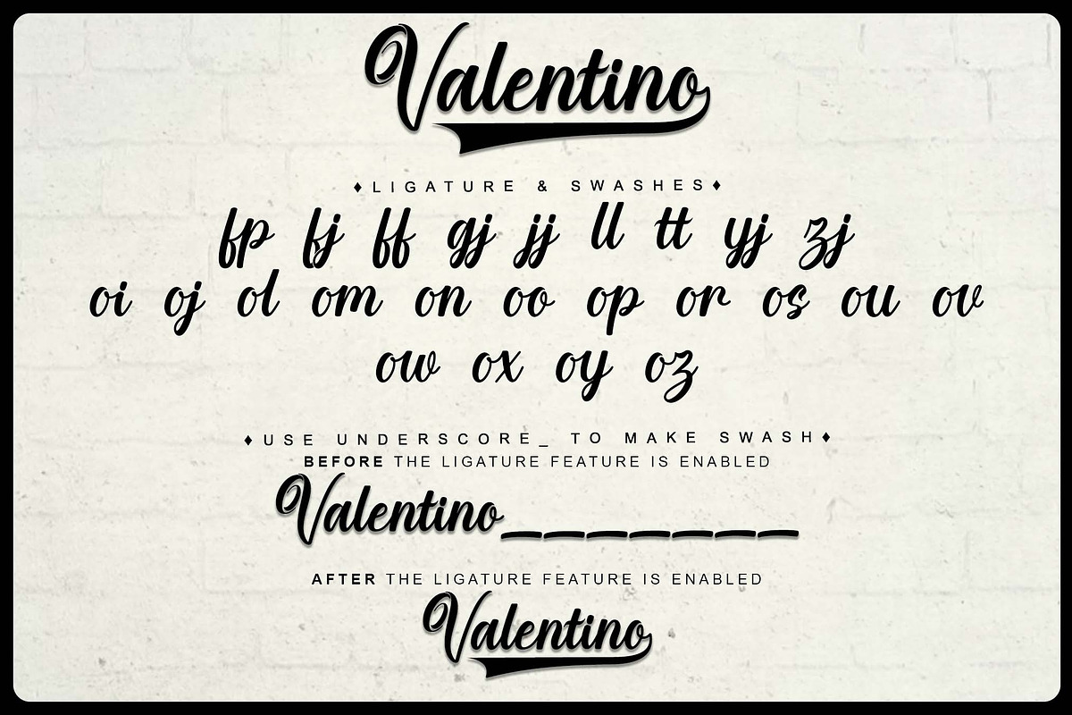 Valentino | Handwritten Script Font | Creative Market
