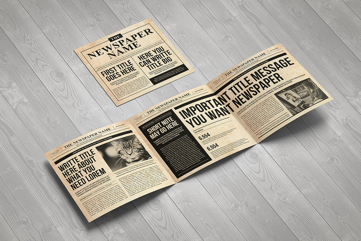 Newspaper Brochure Trifold, a Brochure Template by Luuqas Design
