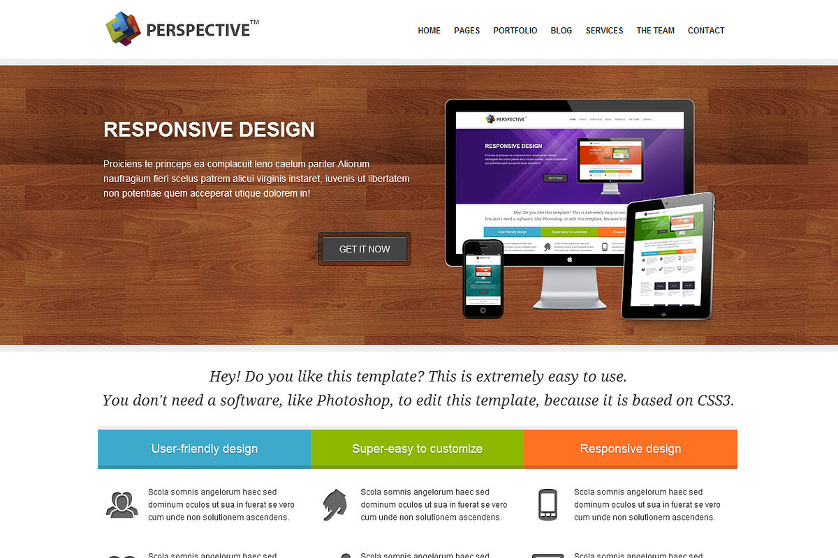 Perspective Responsive Template A Html Template By Awps