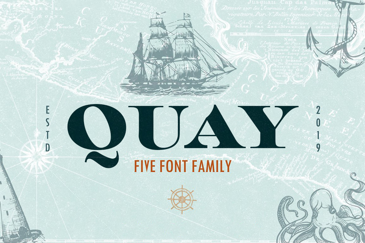 Quay Font Bundle & Bonus Logos, a Slab Serif Font by Design 265