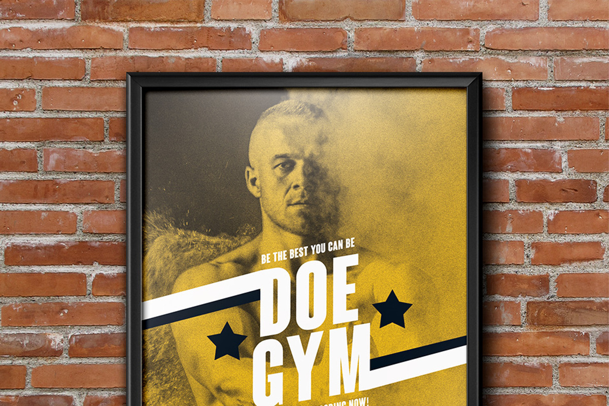 Vintage Gym poster design template, a Flyer Template by AYZGRAPHICS