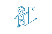 Pursuit of success linear icon concept. Pursuit of success line vector ...